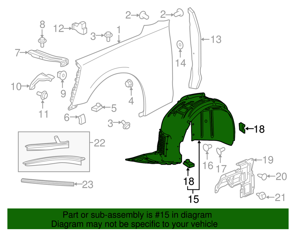Genuine GM Fender Liner 84922608 | eBay