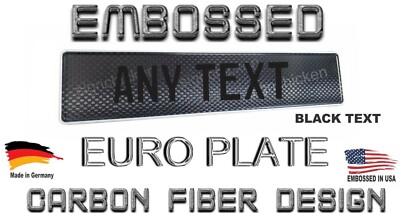 CARBON FIBER DESIGN, EURO STYLE TAG, BMW, European LICENSE plate, ANY ...