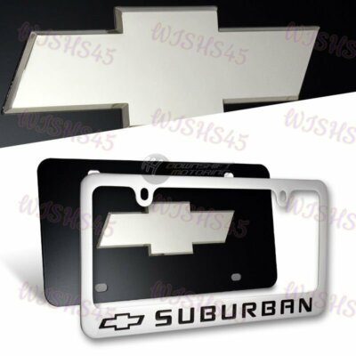 Chevrolet SUBURBAN Stainless Steel License Plate Frame - 2PCS Front ...
