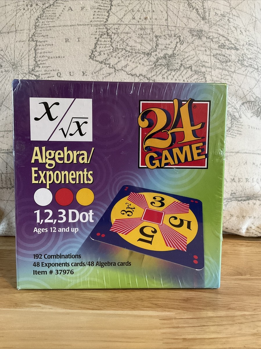 Exponets NEW 24 Game ALGEBRA EXPONENTS 96 Card Math Game Ages 12+