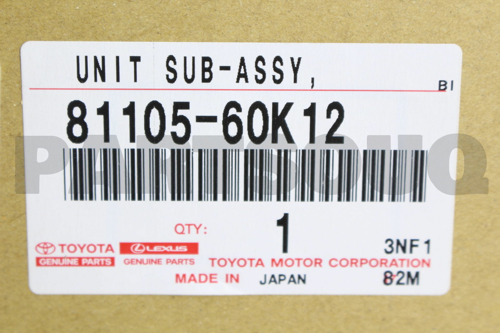 8110560K12 Genuine Toyota UNIT SUB-ASSY 81105-60K12 | eBay