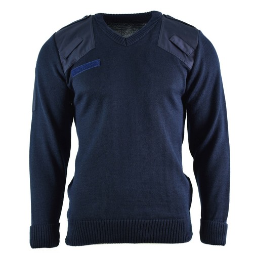 Original British army police pullover Commando Jumper blue V-neck ...
