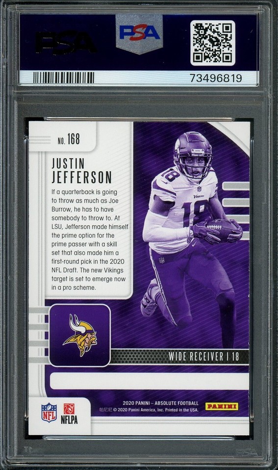 2020 Panini Absolute Justin Jefferson RC #168 I PSA 10 GEM MINT | eBay