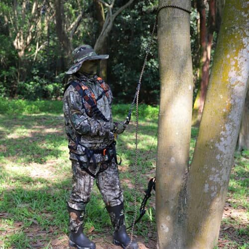 Kalkal Tree Stand Safety Rope, 30FT Reflective Lifeline Hunter Safety ...