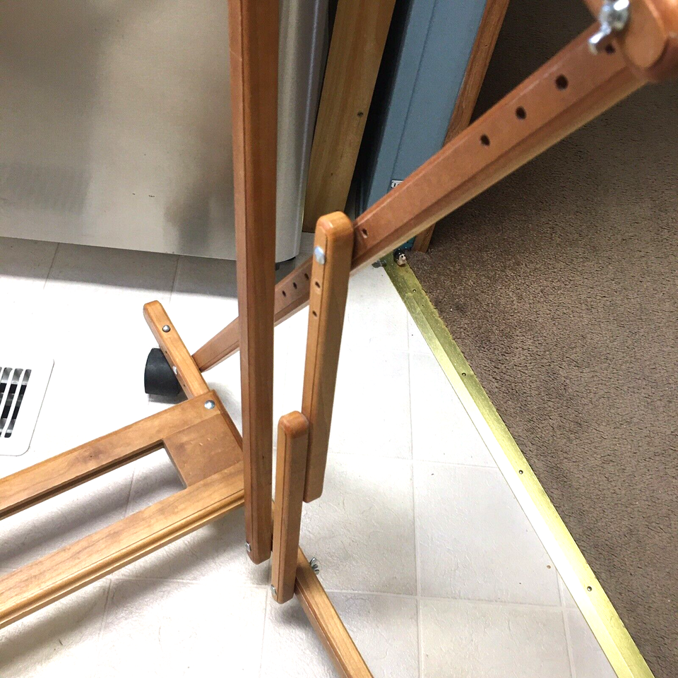 Deluxe Wood Rolling Floor Scroll Frame Needlework Quilt Embroidery ...