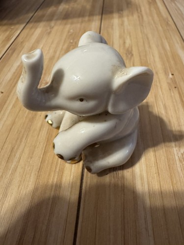 Vintage Lenox Porcelain Small Gold Trimmed Elephant Figure | eBay