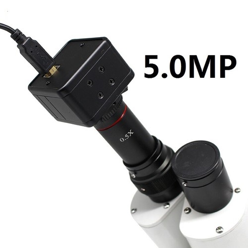 5MP USB CMOS Camera Microscope Digital Electronic Eyepiece w/ 0.5X C ...
