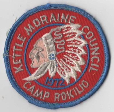 1972 Camp Rokilio Kettle Moraine Council BSA Patch BLUE Bdr. (SEWN ...