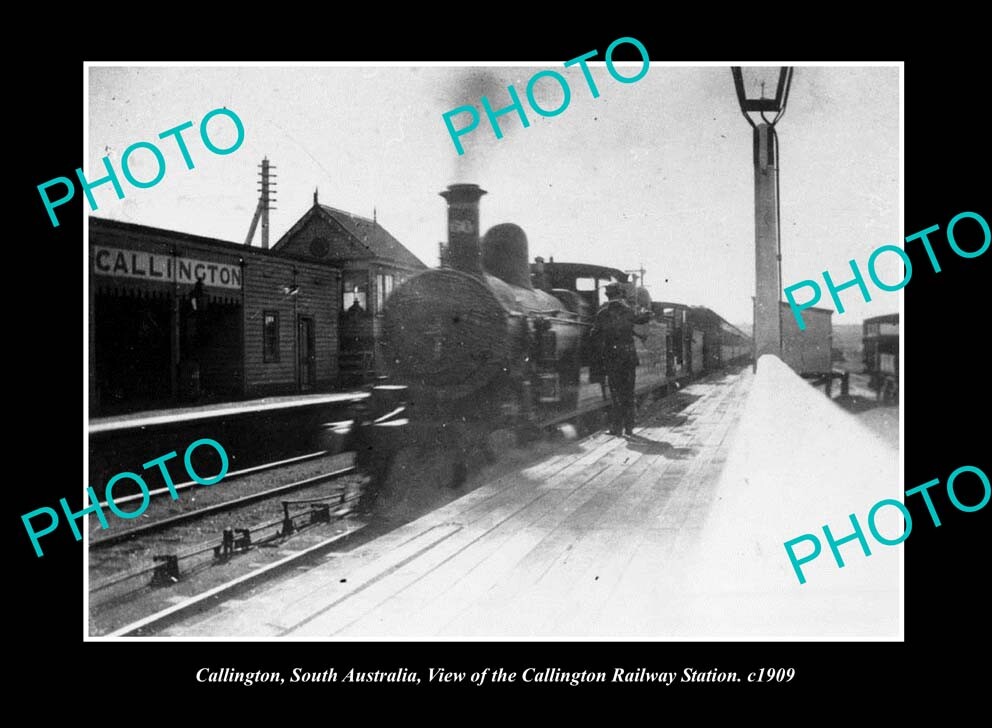 OLD LARGE HISTORIC PHOTO CALLINGTON SOUTH AUSTRALIA THE RAILWAY STATION ...