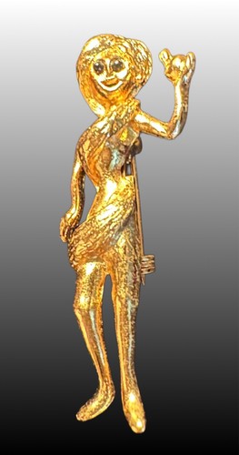 Vintage Gold Tone Eve Pin With Snake Apple | eBay