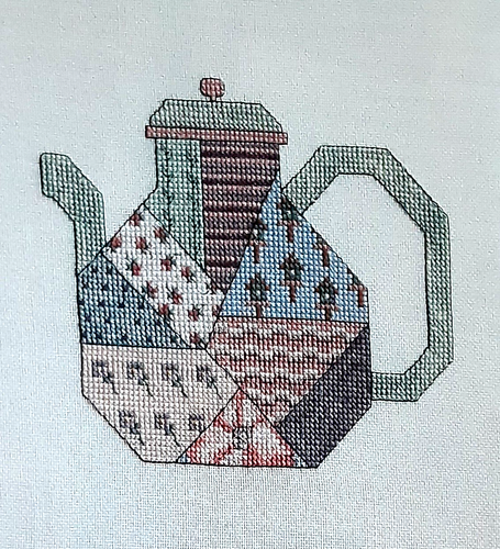 Cross Stitch Pattern CRAZY QUILT TEA POT Farmhouse Friendship Theme | eBay
