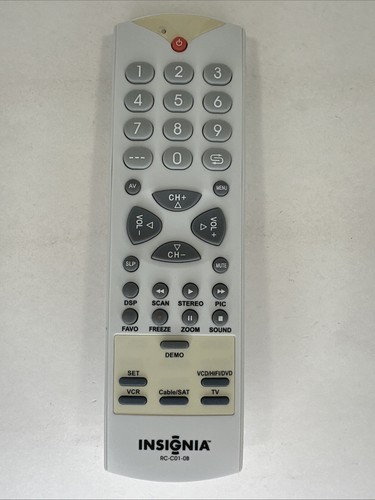 Insignia RC-C01-0B TV VCR DVD Cable Remote Control, White - OEM for ...