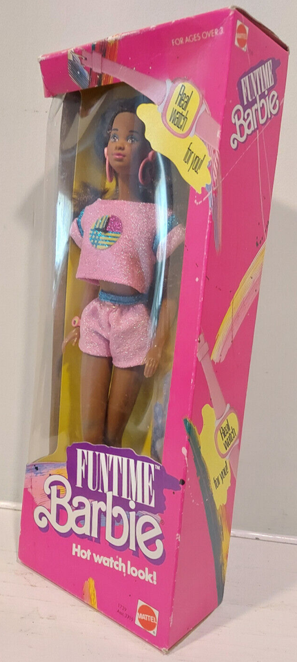 1986 Vintage Mattel FUNTIME African American Barbie Doll w/Real Watch ...