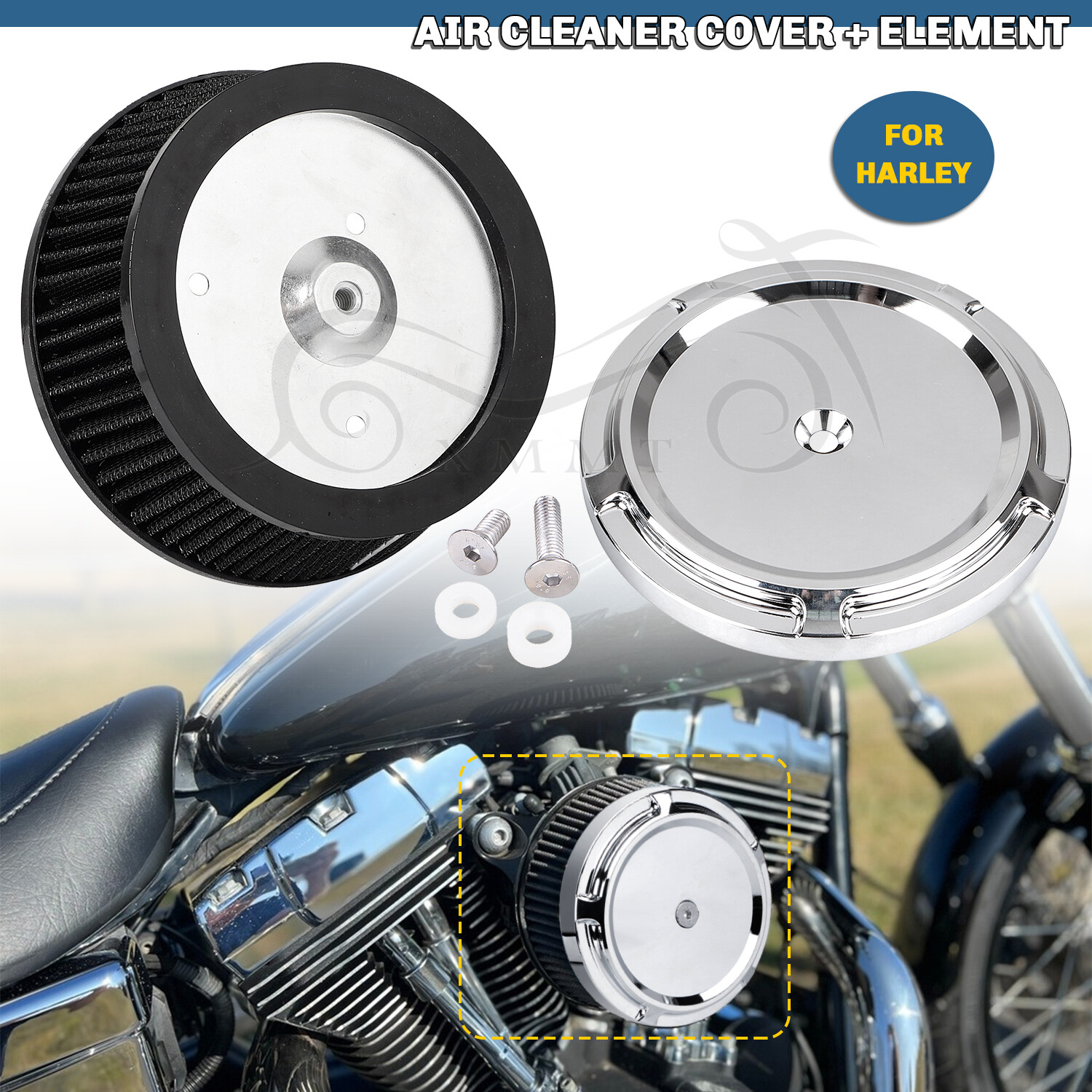 Big Sucker Air Cleaner Cover W/ BLK Element For Harley Breakout Dyna ...