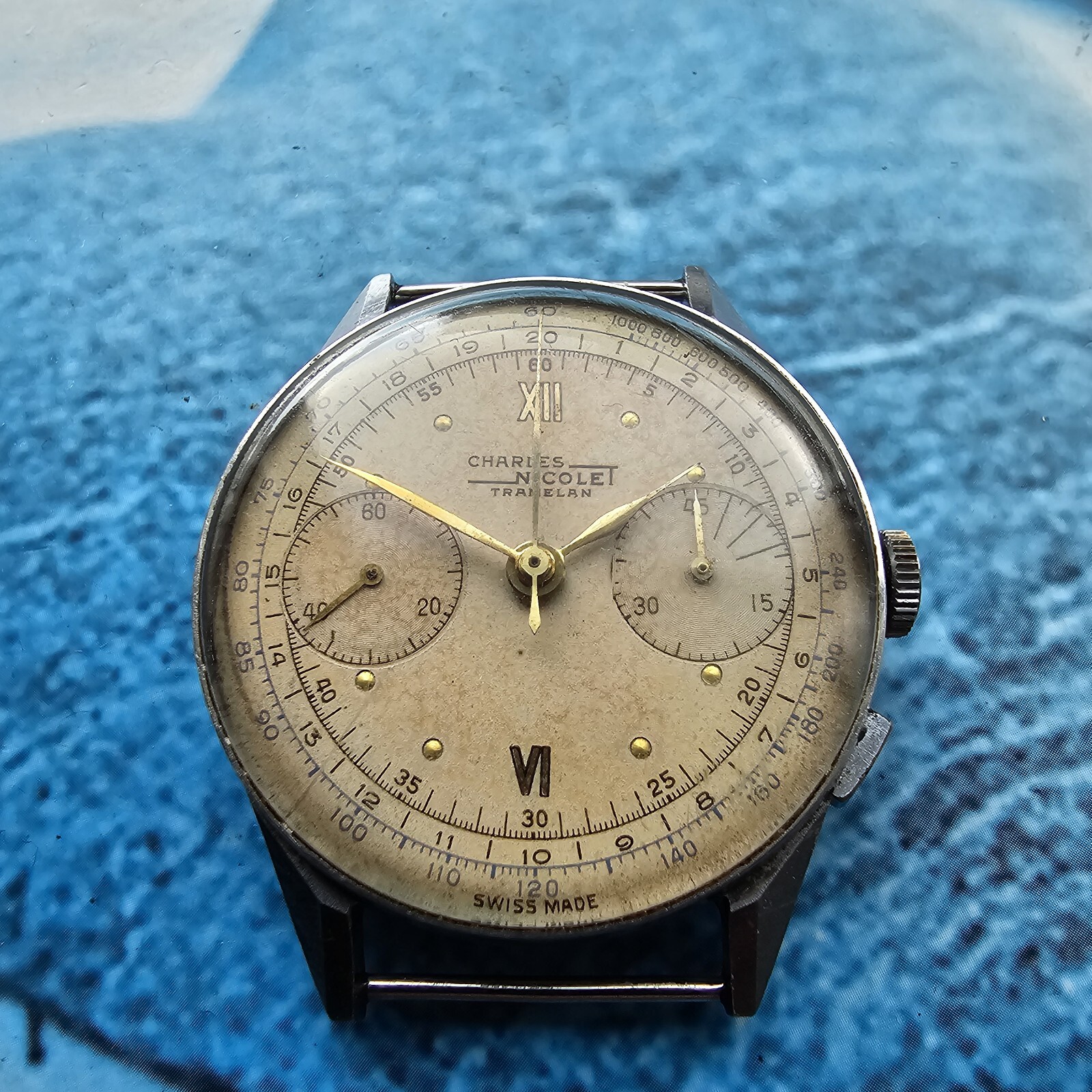 Vintage Charles Nicolet Tramelan Chronograph Men's Watch Landeron 39 | eBay