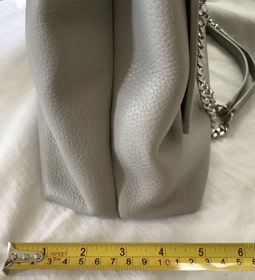 Ted Baker Pebbled Grey Bovine Leather & Suede Sophina Design Handbag ...