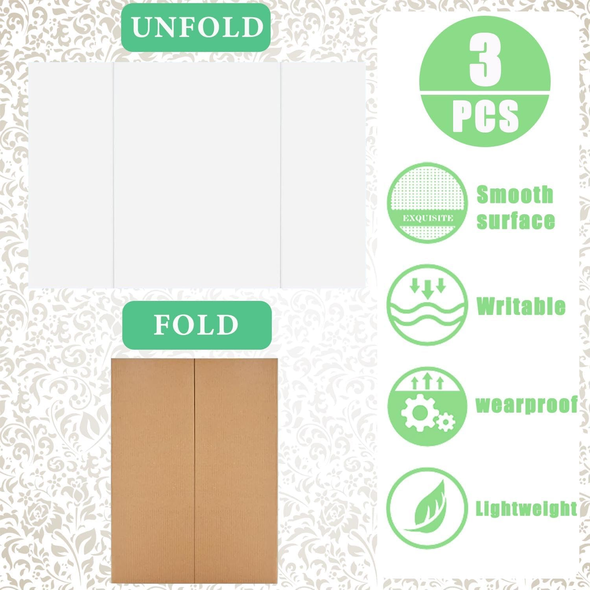 Black Poster Board LonlyEagle Trifold Poster Board, 24 X 16, 5-Pack ...