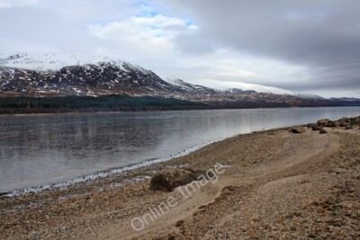 Photo 6x4 Loch Laggan Torgulbin The loch is covered in a thin layer of ...