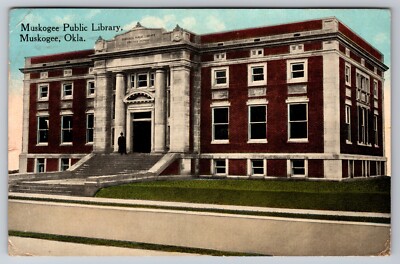 Muskogee Public Library Muskogee Oklahoma OK 1914 Postcard | eBay