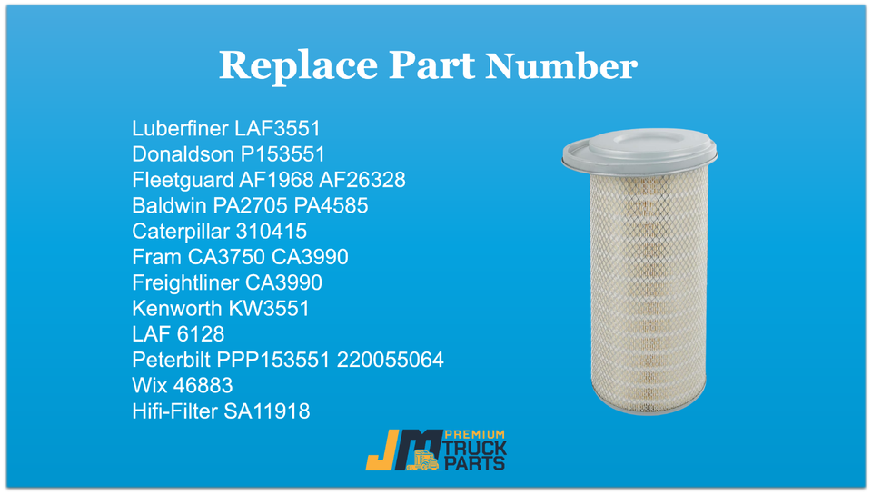 Engine Air Filter For Kenworth Freightliner Peterbilt LAF3551 AF1968 ...