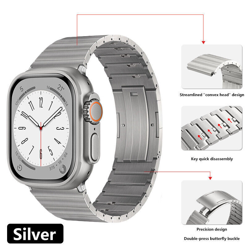 Titanium Steel Band Strap For Apple Watch Ultra S8 S7 6 5 SE 49/40/41 ...
