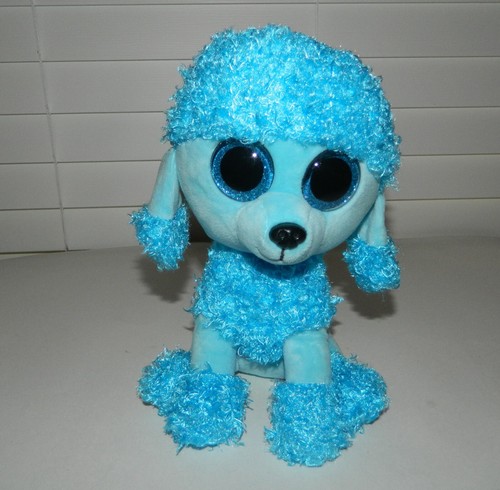 TY BEANIE BOOS Mandy 10" Poodle Dog Blue Glitter Eyes | eBay