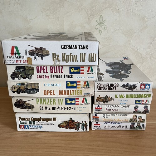 10 Vintage Model Kits - All Incomplete - Military Army WW2 Tanks Guns ...