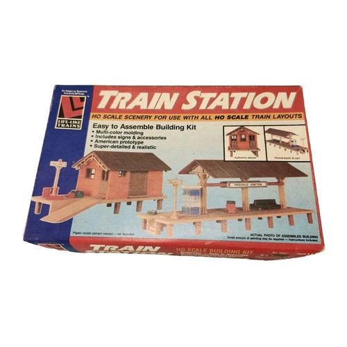 Life-Like Trains HO Scale Train Station Building Kit Scenery No. 1347 ...