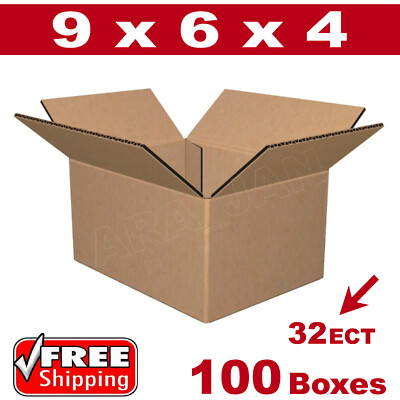 100 - 9x6x4 Cardboard Boxes Mailing Packing Shipping Box 32ECT ...