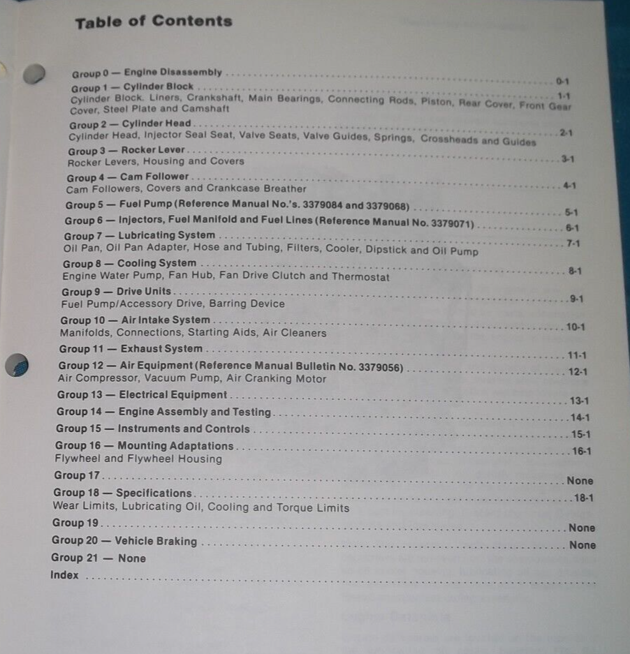 CUMMINS KT-1150 KTA-1150 DIESEL ENGINE SERVICE SHOP REPAIR BOOK MANUAL ...