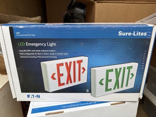 New Eaton Sure- Lite LPX6 EXIT Sign LED Red/Green 120/240/277 VAC NIB ...
