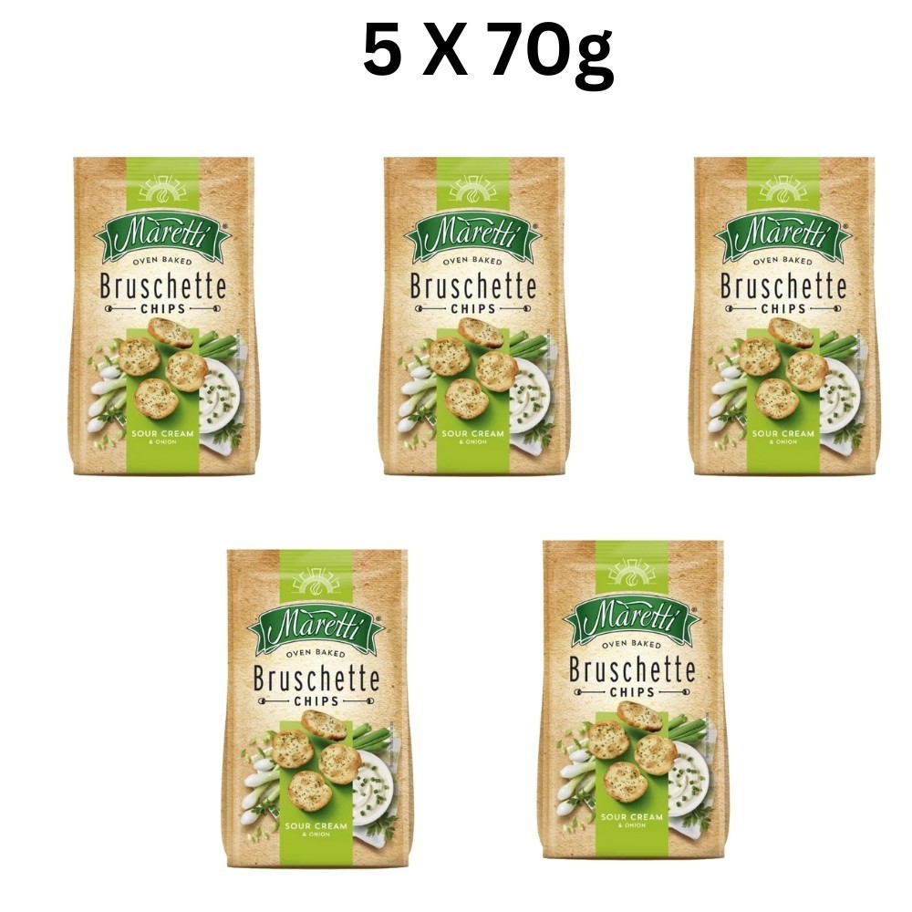 Maretti - Sour Cream & Chive Bruschette Chips 5 x 70g/Snack/Oven Baked ...