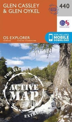 Glen Cassley and Glen Oykel (Map) OS Explorer Active Map | eBay