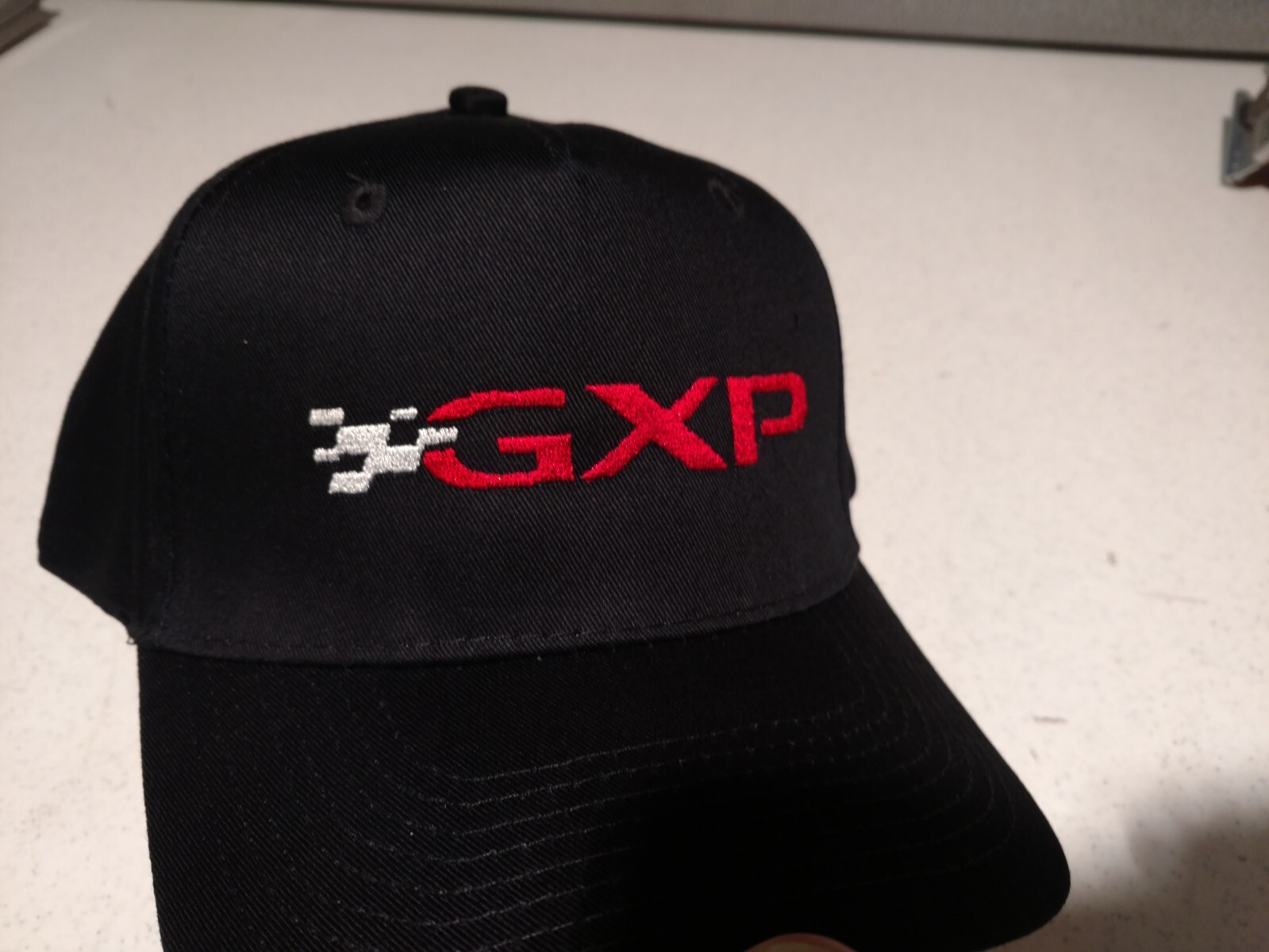 Pontiac GXP Black Hat Custom Embroidered Silver n Red - Port & Co. 5 ...