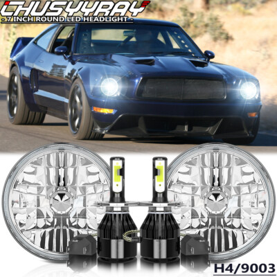 For Ford Mustang 1965-1978 Pair 7" INCH Round LED Headlights High Low ...