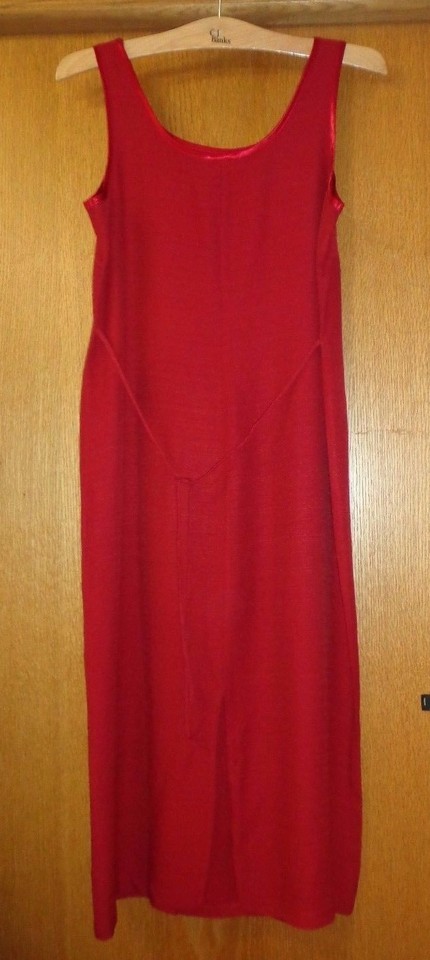 Woman's sz L - Raspberry Red DRESS - AGB - Scoop neck front & back ...