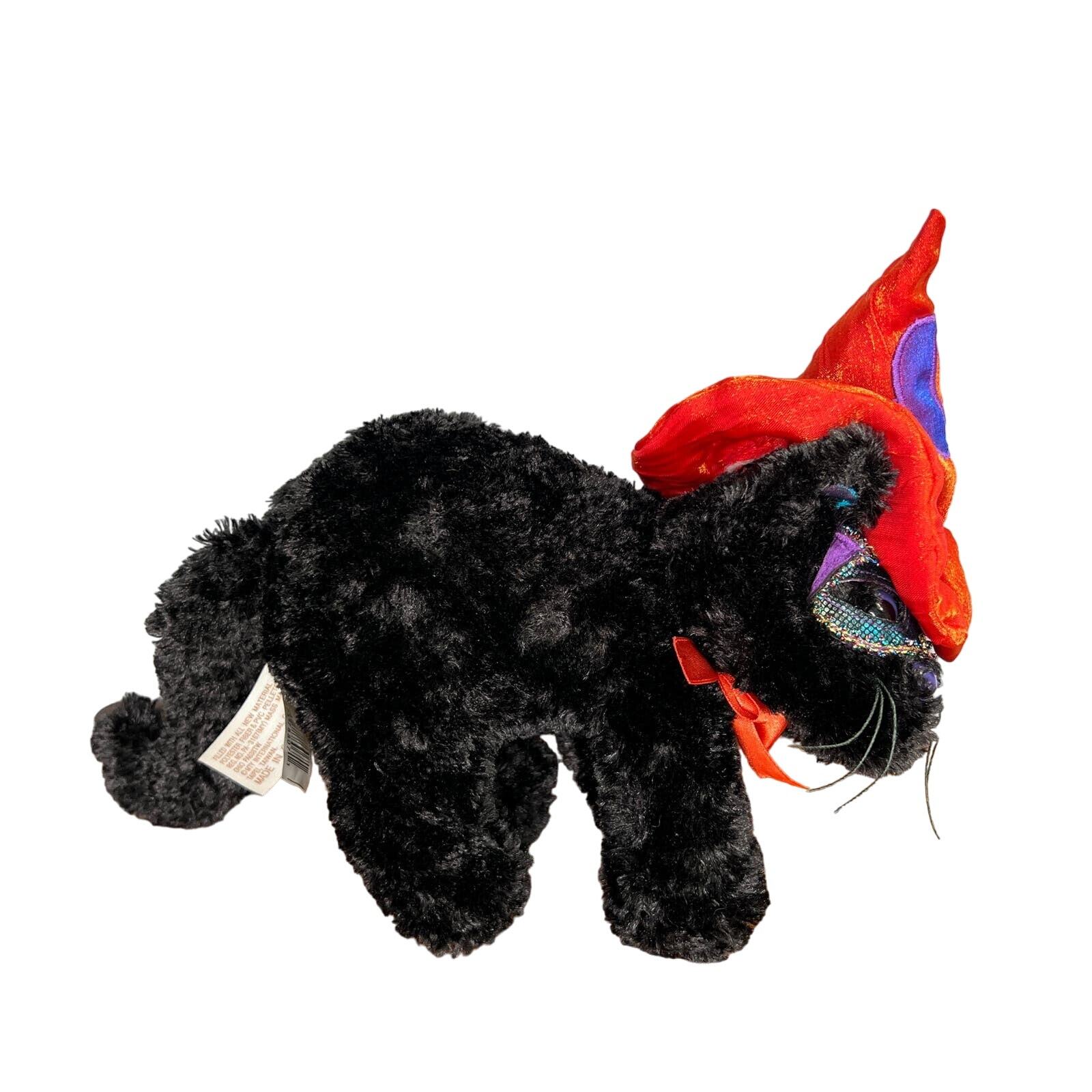 Vintage DanDee Halloween Black Cat 10" Plush Stuffed Animal Witch Hat ...