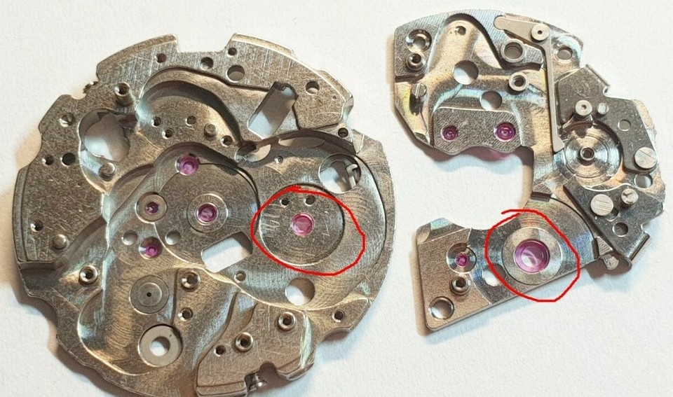 VTA Barrel Arbor JEWEL SET for SEIKO 61 & 63 Series - 6139 6105 6309 ...