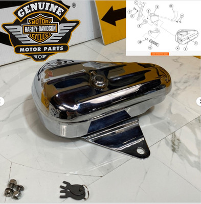 OEM 84-99 Genuine Harley Softail Left Side Tool Box Chrome Ribbed FXST ...
