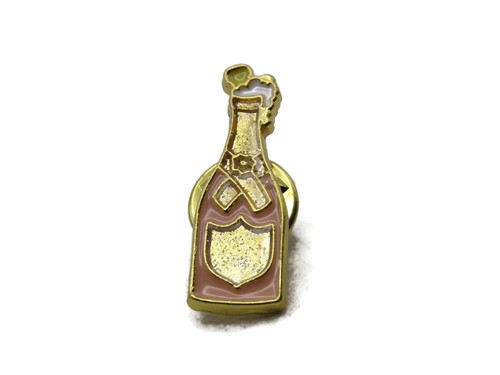 Pink Champagne Bottle Pin Gold Tone | eBay