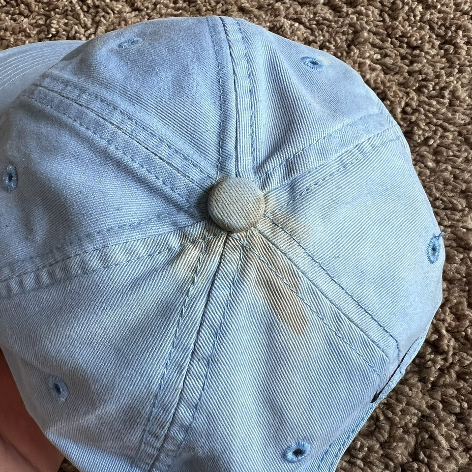 Vintage Nike Golf Hat Cap Adjustable Light Blue Stitched Center Swoosh ...