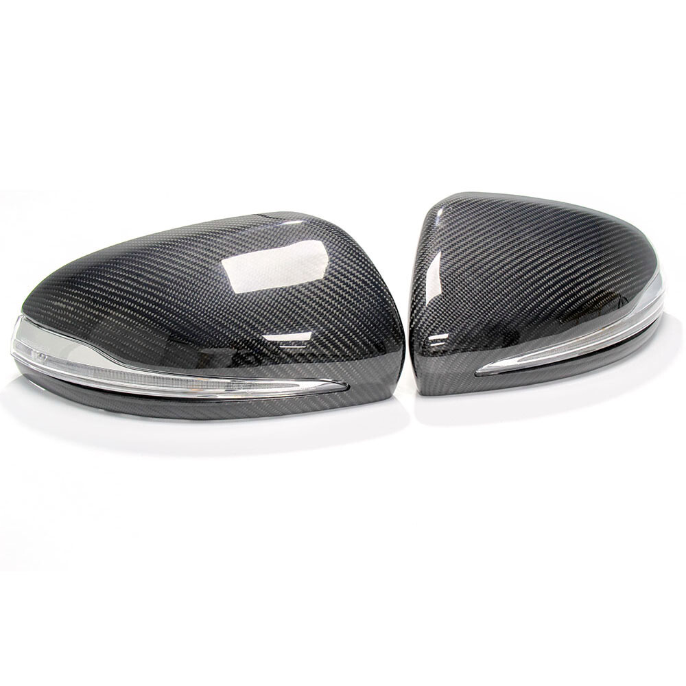 2Pcs Carbon Fiber Side Wing Mirror Replacement Caps Cover For RHD Benz ...