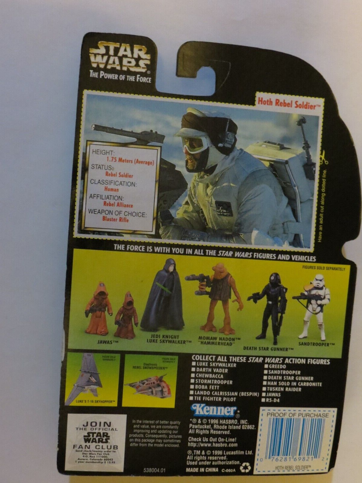 Star Wars Power Of The Force HOTH REBEL SOLDIER Backpack Blaster Rifle ...