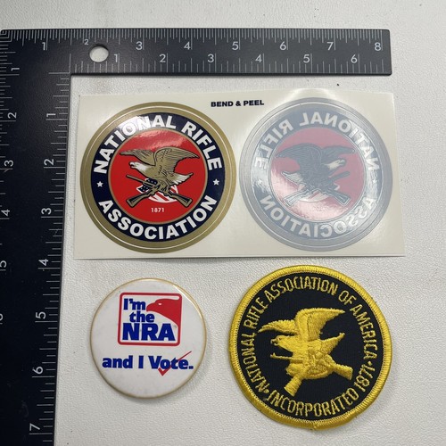 Patch + Pinback Button + Sticker Decals Lot NRA National Rifle ...