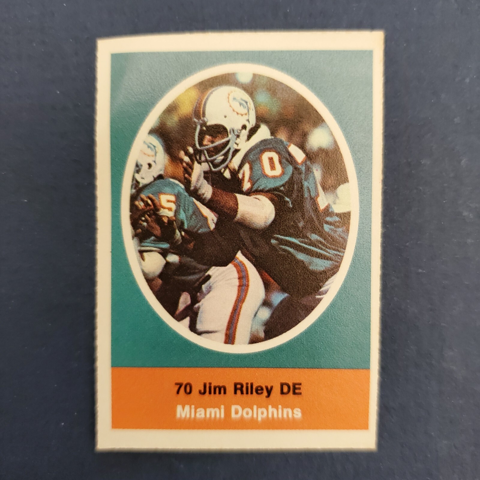 1972 - SUNOCO NFL ACTION PLAYER STAMPS - "JIM RILEY" OFFICIAL #70 LOOK ...