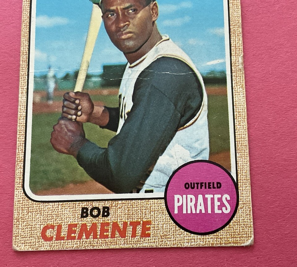 ROBERTO CLEMENTE ~ 1968 Topps Baseball #150 ~ Crease ~ Pittsburgh ...