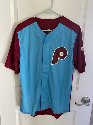 Stitches Philadelphia Phillies Retro Powder Blue Jersey Cooperstown Sz ...