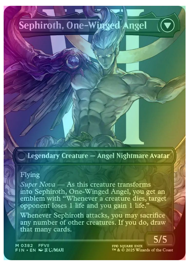 Sephiroth, Fabled SOLDIER (0382) - Foil - Borderless Final Fantasy MTG ...