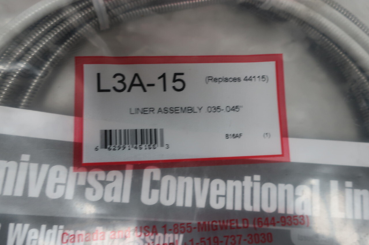 3 Bernard Universal Conventional MIG Gun Liner L3a-15 .035-045 43115 ...