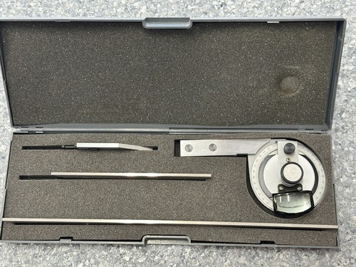 Universal Bevel PRECISION PROTRACTOR W/ 6" & 12" Blades and STORAGE ...
